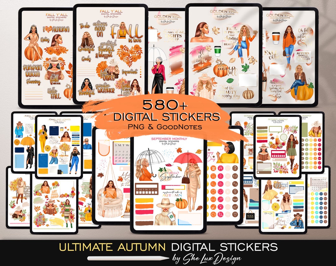 Fall MEGA BUNDLE Digital Stickers for Goodnotes Planner, Planner ...