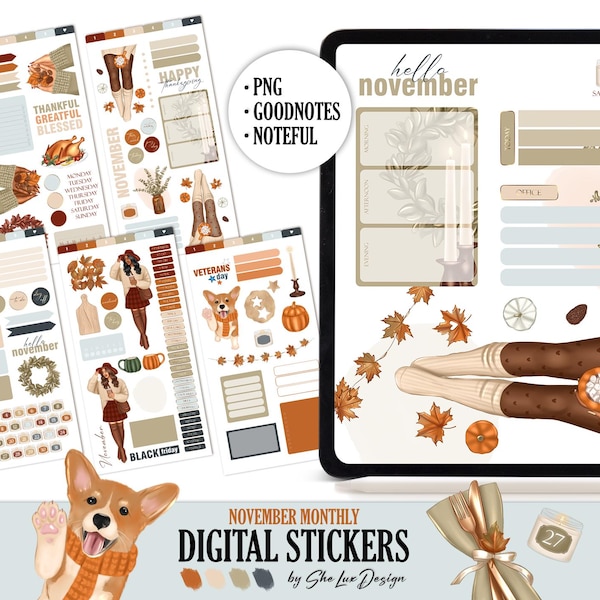 November Stickers Journal - Etsy