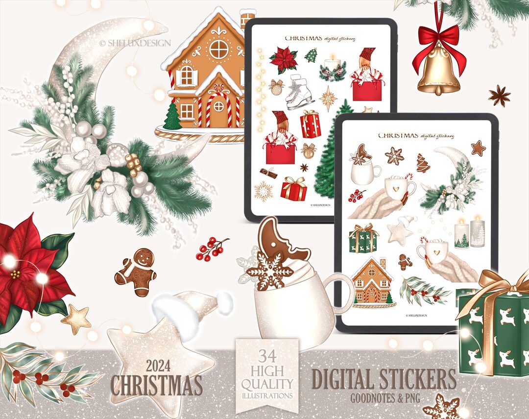 Christmas Goodnotes Stickers, Deco Digital Planner Stickers, Winter ...