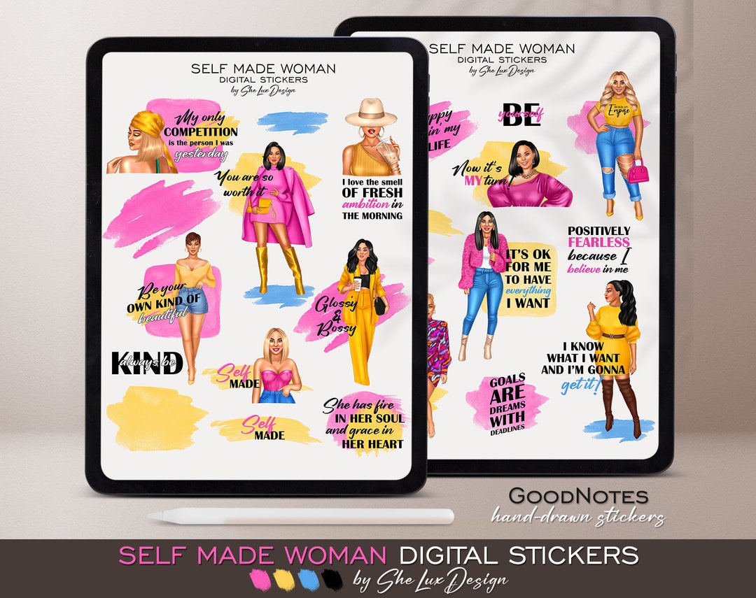 Goodnotes Stickers, Girl Boss Digital Stickers, Strong Woman, Pre ...