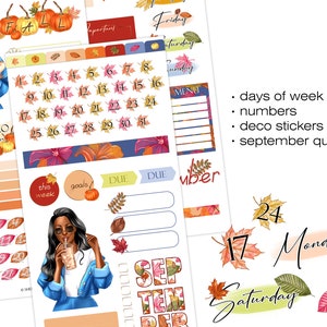 September Digital Stickers, Fall Goodnotes Stickers, Autumn Aesthetic ...