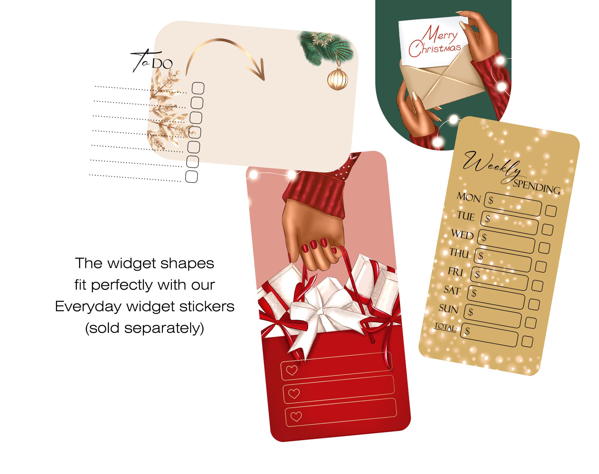December Digital Shape Widgets, Widget Shapes Stickers for Goodnotes ...
