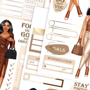 Office Digital Stickers for Goodnotes Planner, Business Woman Stickers ...