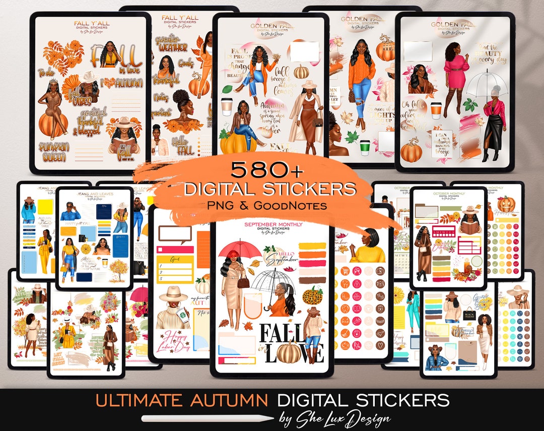 Ultimate FALL Digital Sticker Bundle for Goodnotes Planner, African ...
