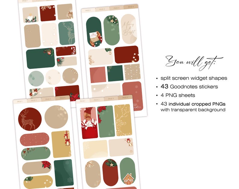 December Digital Shape Widgets, Widget Shapes Stickers for Goodnotes ...