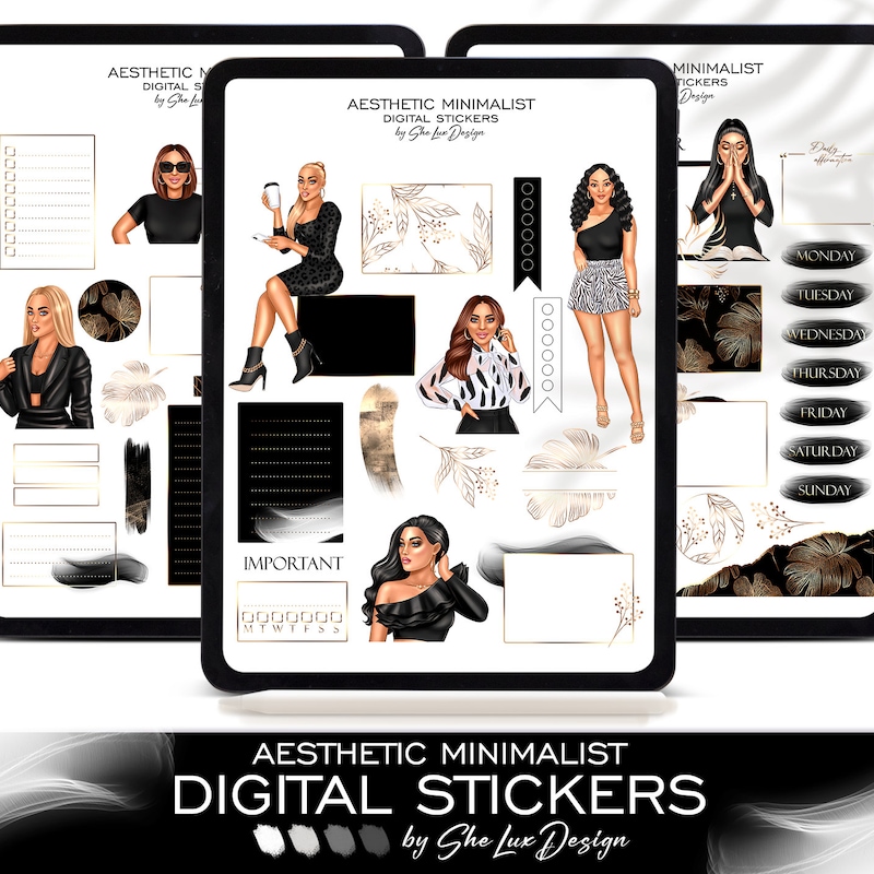Monochrome Stickers - Etsy