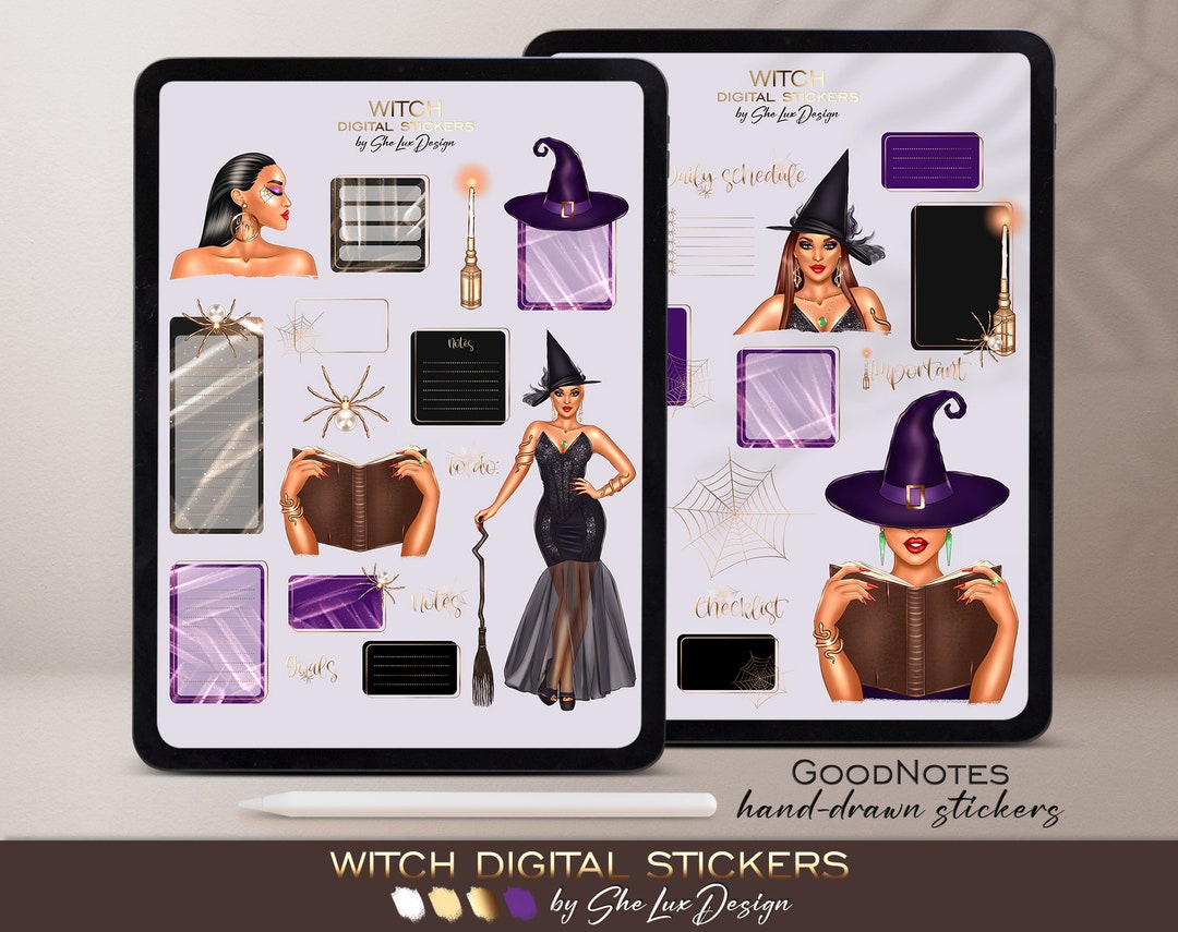 Witch Stickers, Goodnotes Stickers, Digital Planner Stickers, Witchy ...