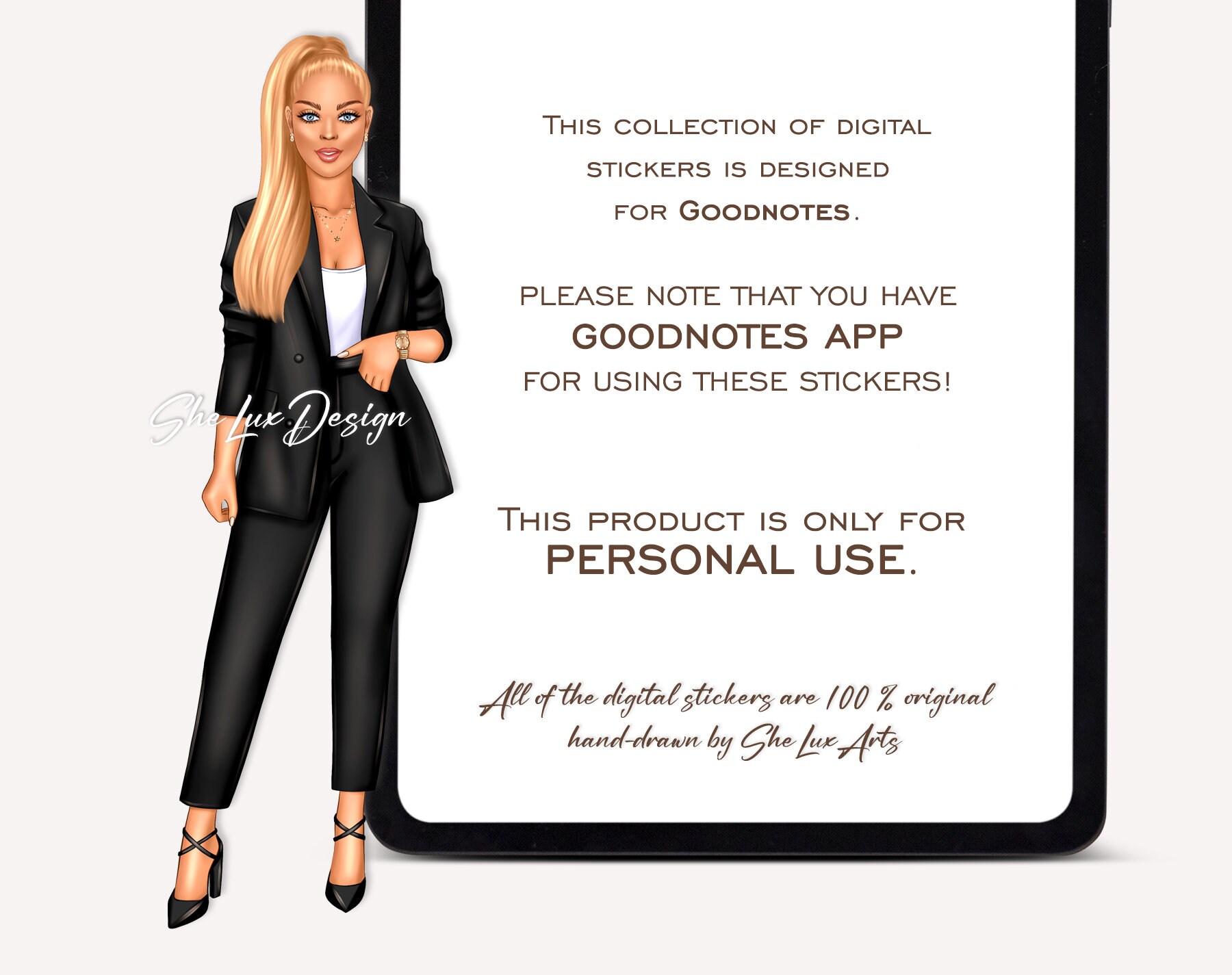 Goodnotes Stickers, Girl Boss Digital Stickers, Business Woman Pre ...