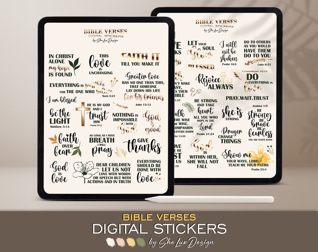 Bible Study Digital Stickers, Bible Verse Goodnotes Stickers for Prayer ...