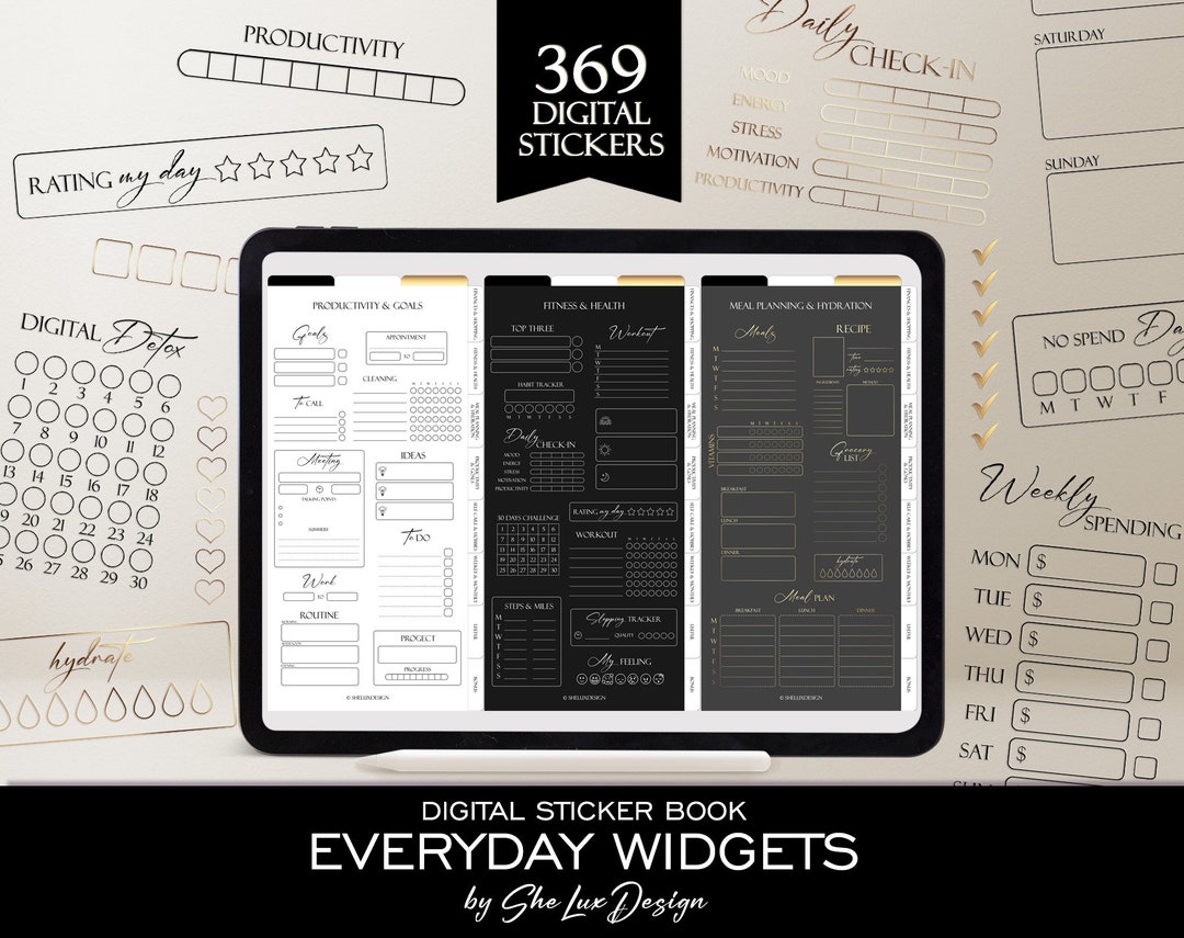 Widgets Digital Planner Stickers, Goodnotes Widget Insert Sticker Book ...