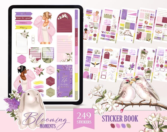 2025 Spring Digital Stickers for Goodnotes Planner, Blooming Flowers ...
