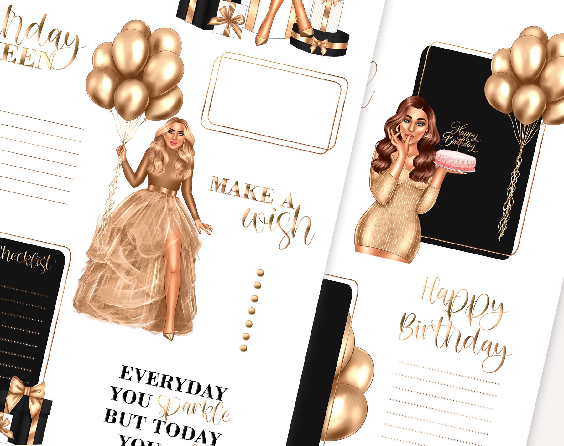 Birthday Girl Digital Stickers, Goodnotes Stickers, Happy Birthday ...