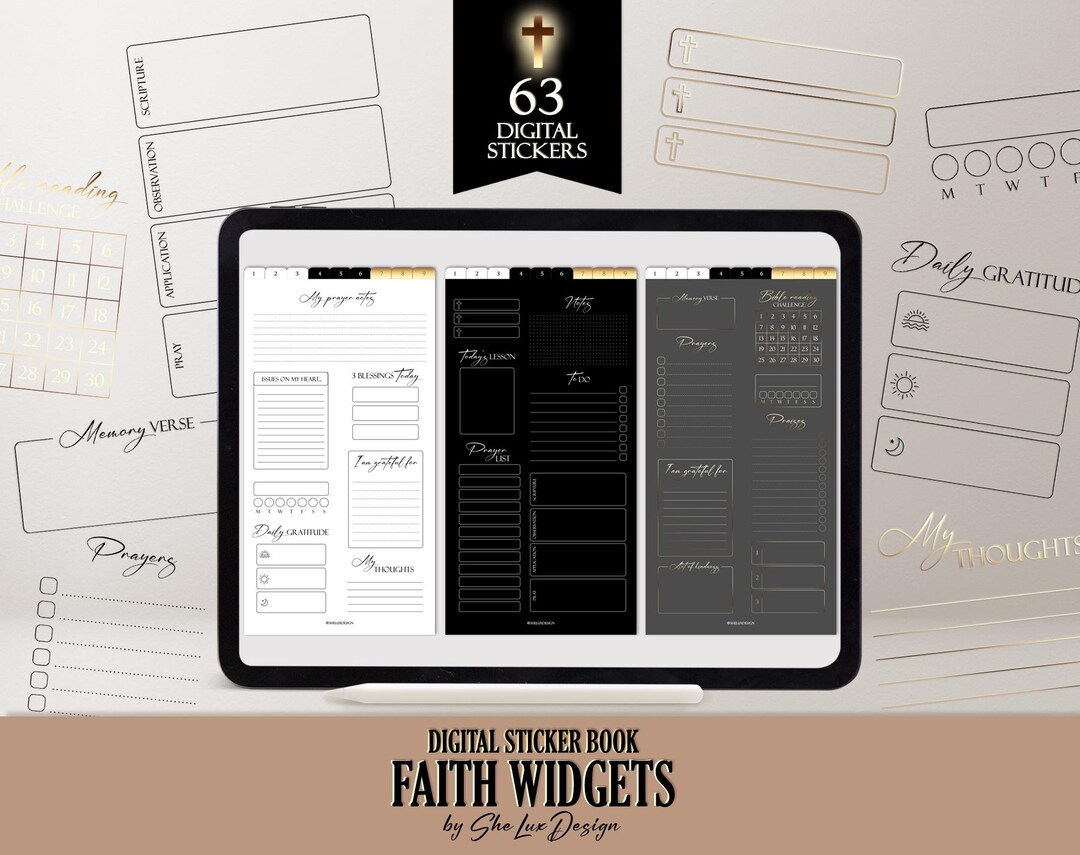 Prayer Planner Widgets Digital Stickers, Faith Goodnotes Widget Insert ...
