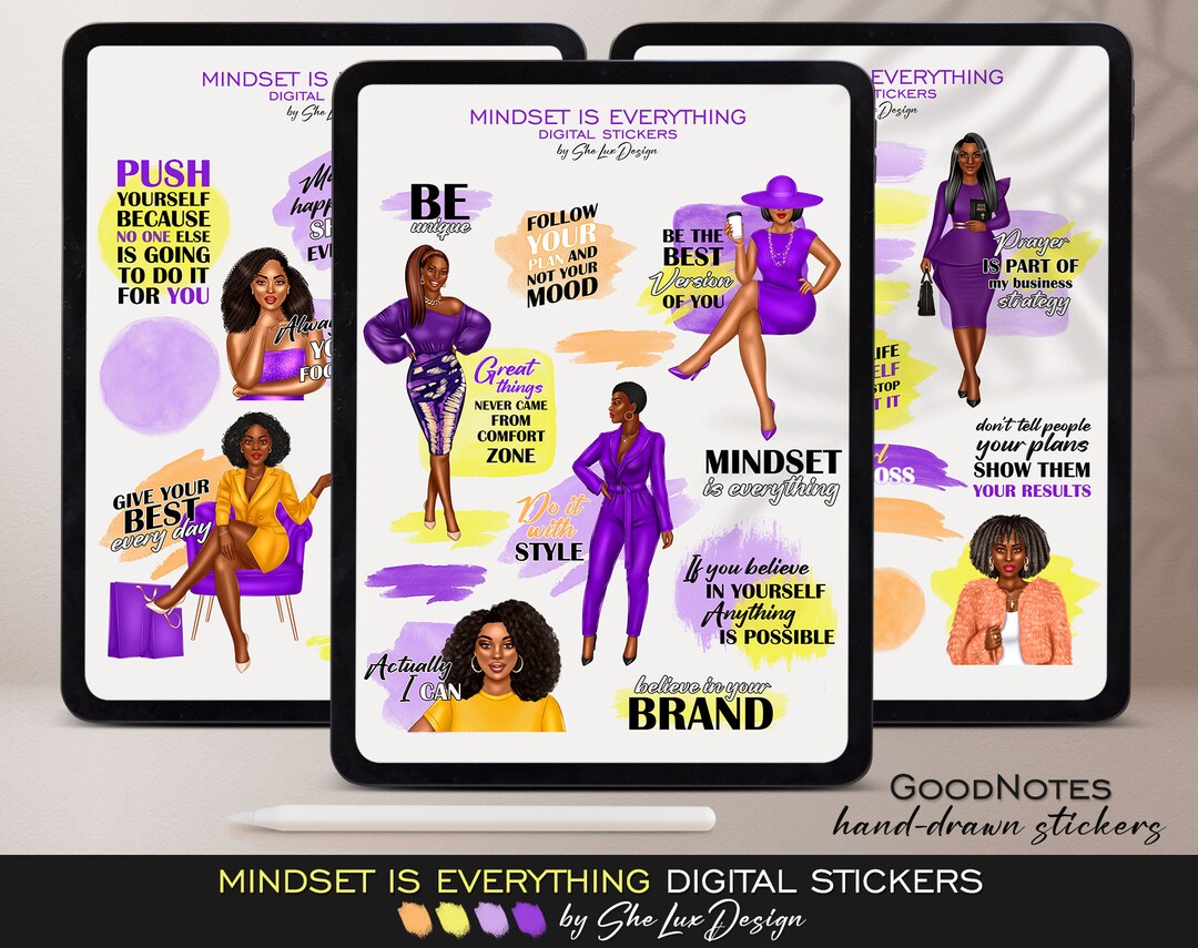 Business Woman Digital Stickers, Black Girl Digital Stickers, Goodnotes ...