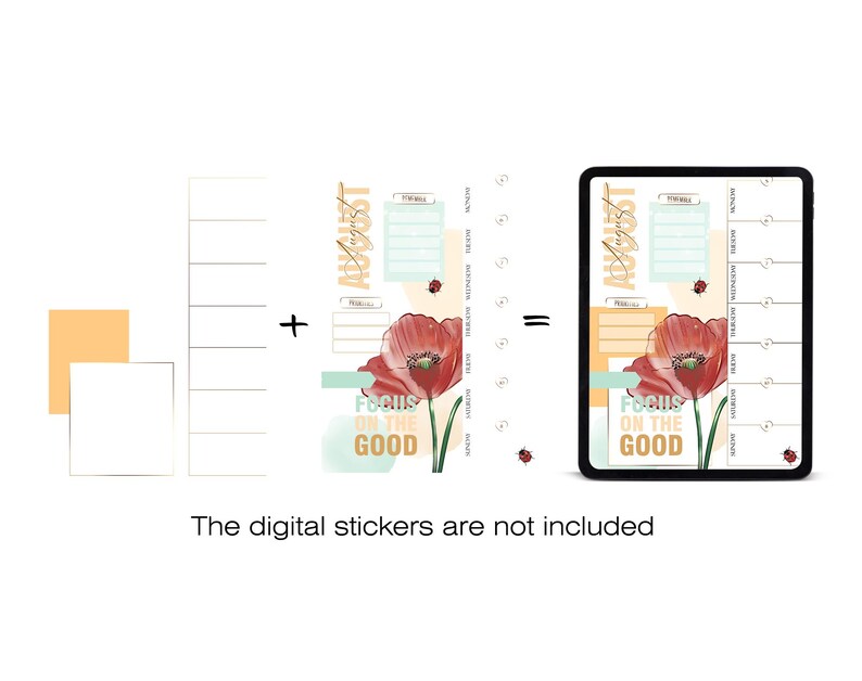 August 2025 Digital Planner Templates, Daily Weekly Template Inserts ...