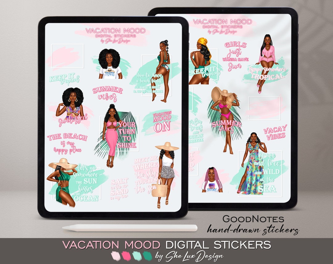 Black Girl Digital Sticker for Goodnotes Planner, Digital Stickers ...