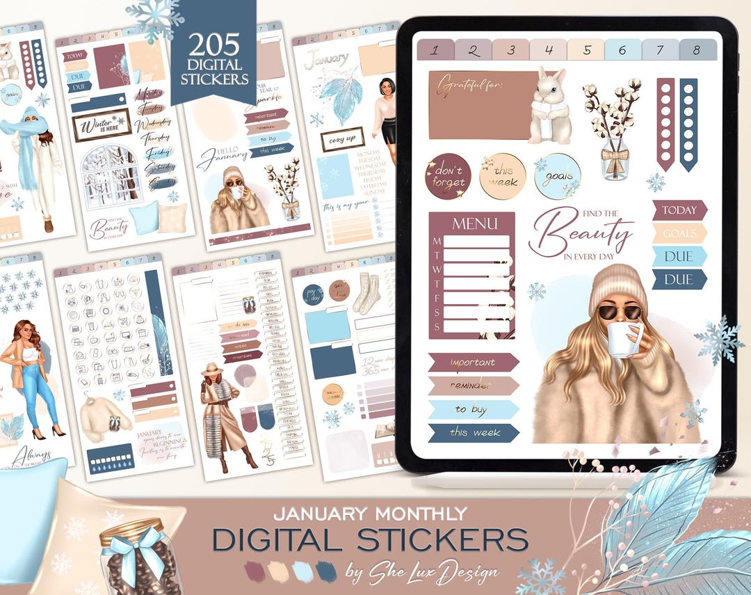 January 2025 Digital Planner Stickers, Goodnotes Sticker Book for Ipad ...