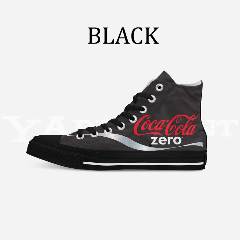 Coca Cola Shoes, Coke Zero High Top Sneaker, Fan Converse Style Hightop ...