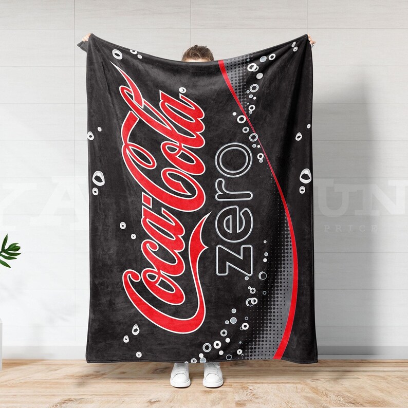 Coca-cola Zero Bedspread Throw, No Sugar Coke Blanket, Black Coke Sofa ...