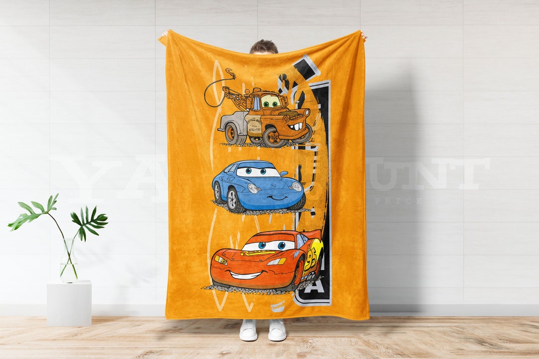 Dark Orange Cars Bedspread Throw, Sally Carrera Throw Blankets, Mcqueen ...