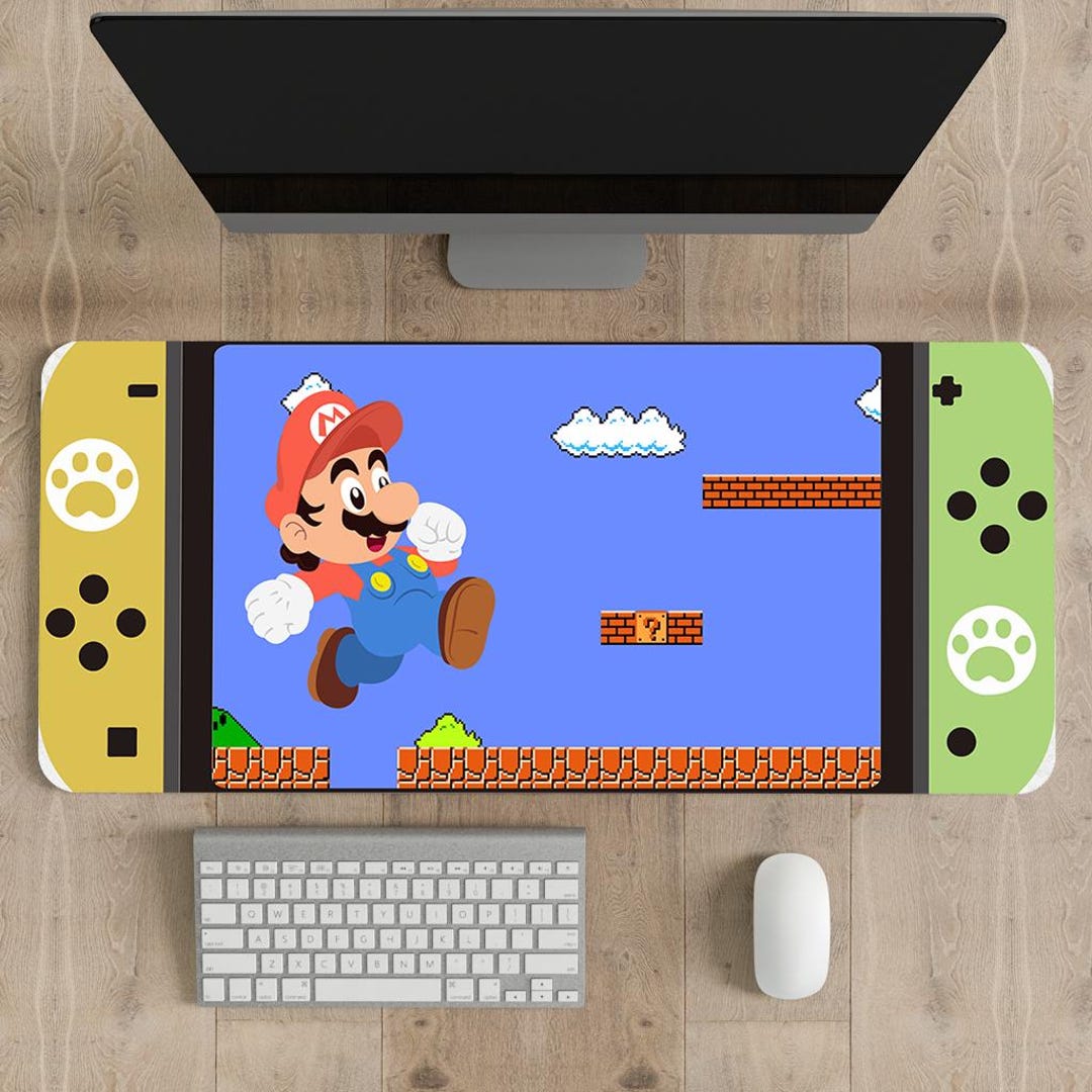 Super Mario Large Desk Mat, Game Console Mousepad, Vibrant Game Lovers ...