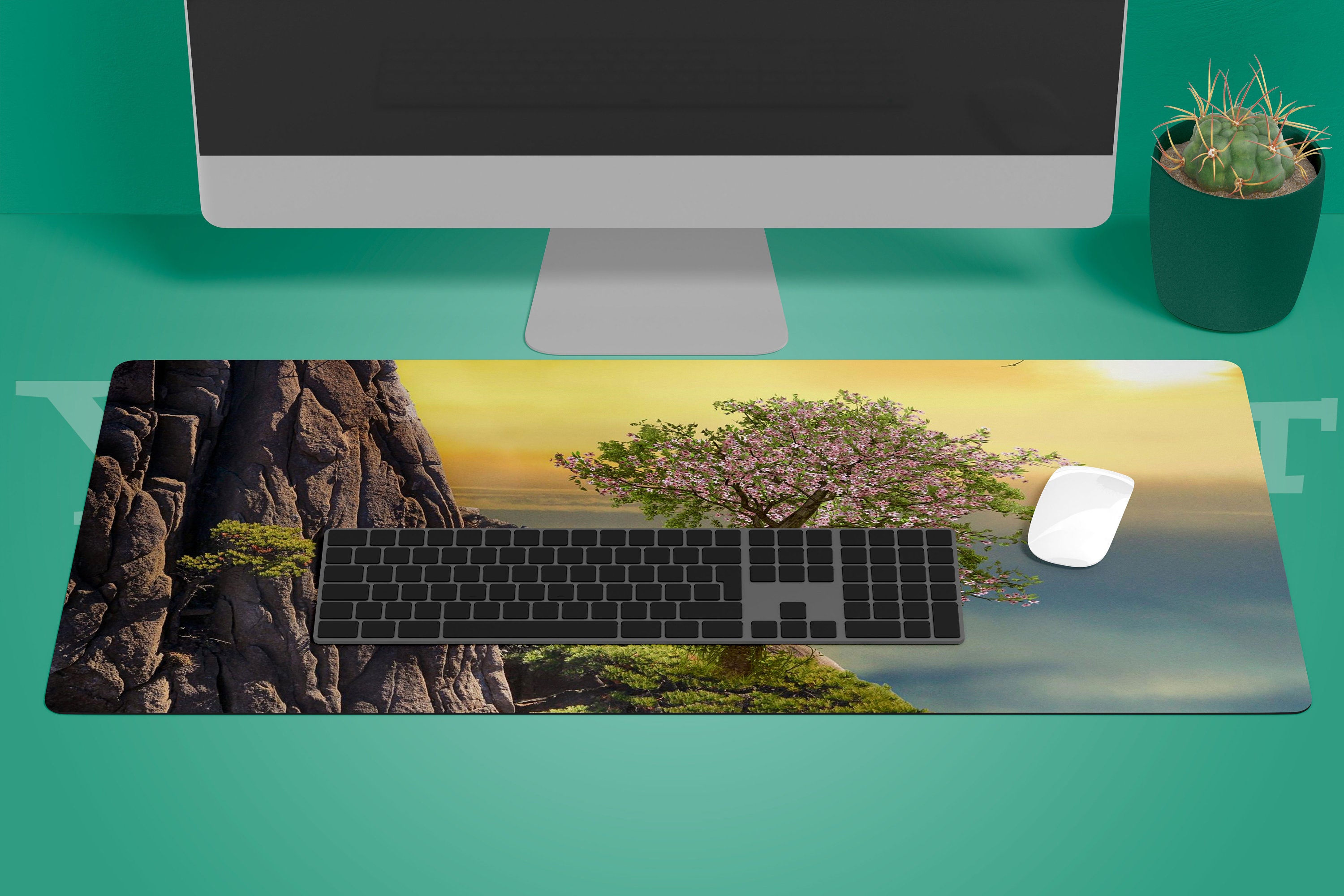 Tree of Life Mat, Solitary Mountain Tree Desk Mat, Wonderful Nature ...