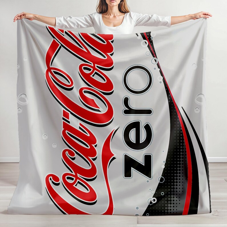 Coca-cola Zero Bedspread Throw, No Sugar Coke Blanket, Black Coke Sofa ...