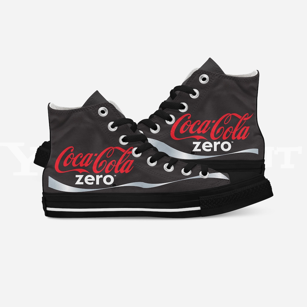 Coca Cola Shoes, Coke Zero High Top Sneaker, Fan Converse Style Hightop ...