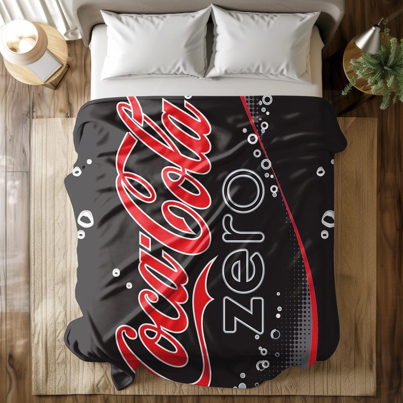 Coca-cola Zero Bedspread Throw, No Sugar Coke Blanket, Black Coke Sofa ...
