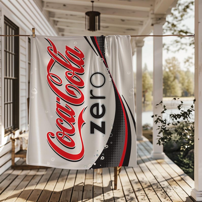 Coca-cola Zero Bedspread Throw, No Sugar Coke Blanket, Black Coke Sofa ...