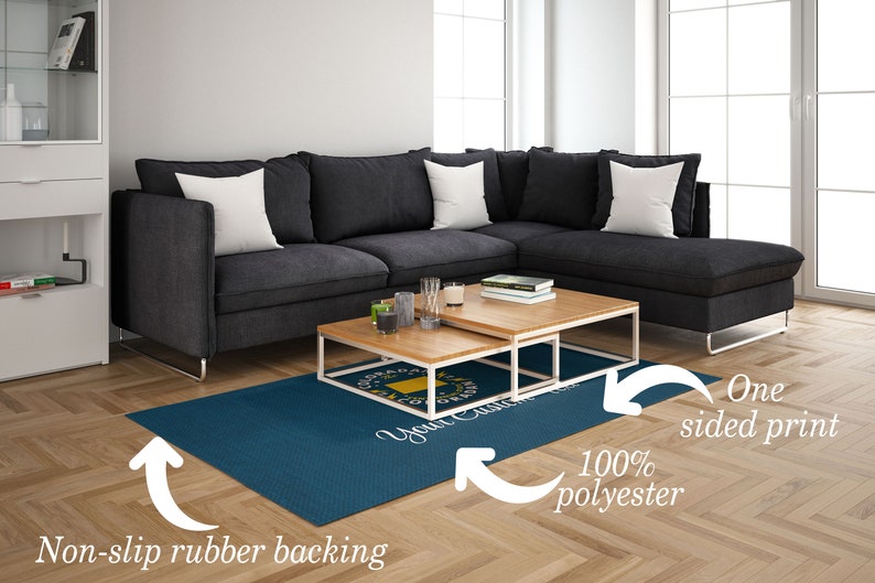 USA States Demonym Rug, Custom American Territories Area Rugs, Blue ...