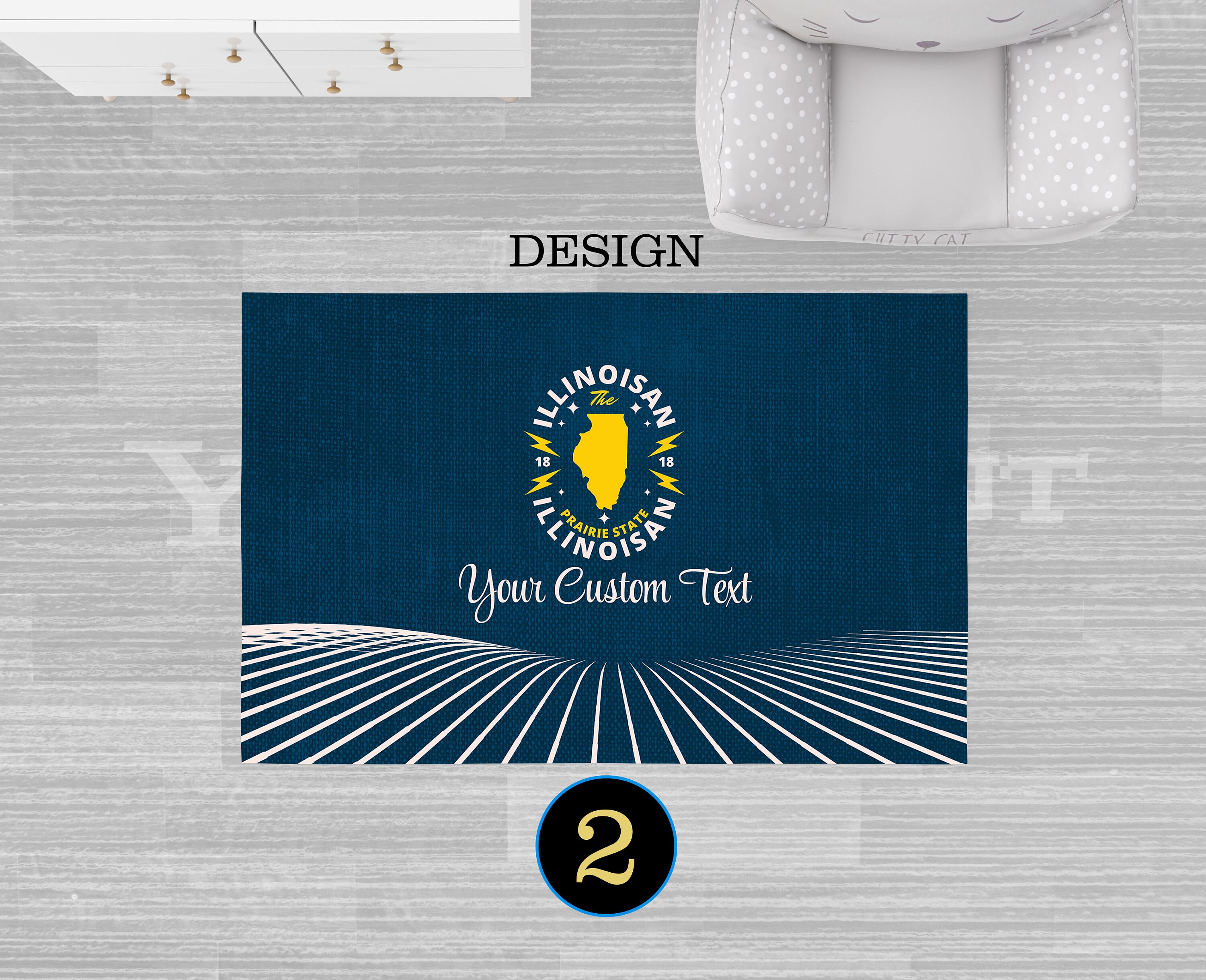 USA States Demonym Rug, Custom American Territories Area Rugs, Blue ...