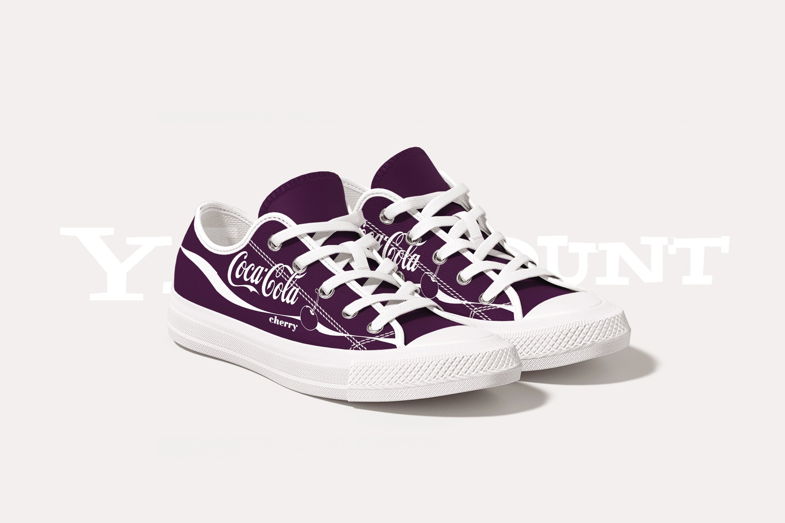 Coca Cola Shoes, Coke Cherry Low High Top Sneaker, Fan Converse Style ...