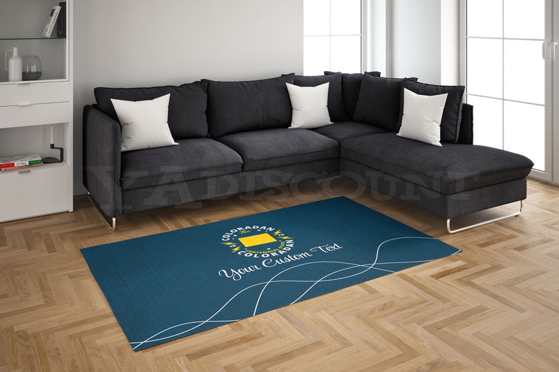 USA States Demonym Rug, Custom American Territories Area Rugs, Blue ...