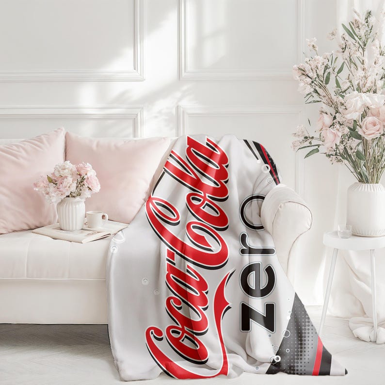 Coca-cola Zero Bedspread Throw, No Sugar Coke Blanket, Black Coke Sofa ...