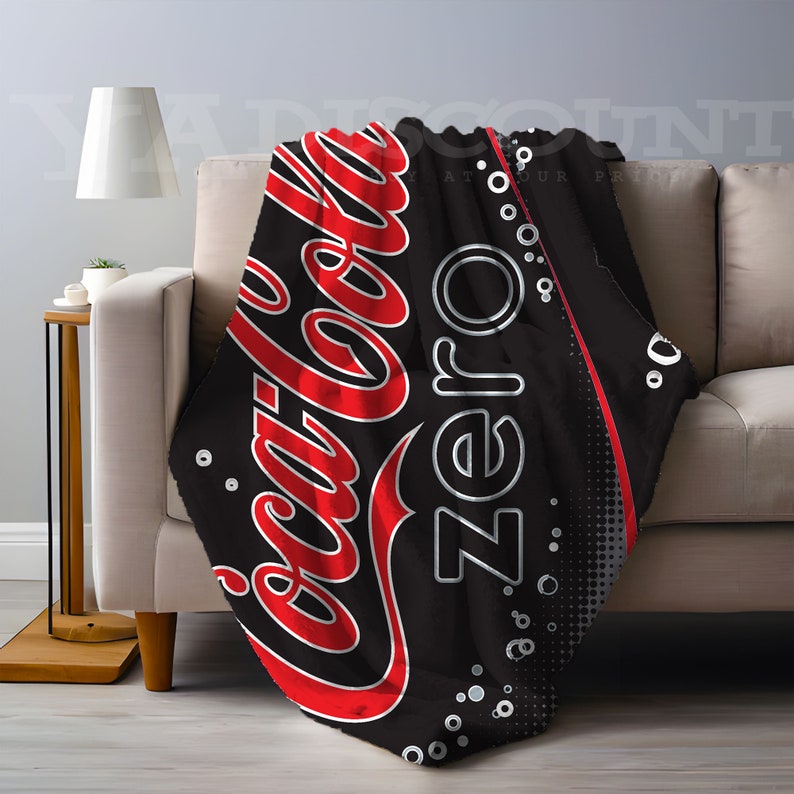 Coca-cola Zero Bedspread Throw, No Sugar Coke Blanket, Black Coke Sofa ...
