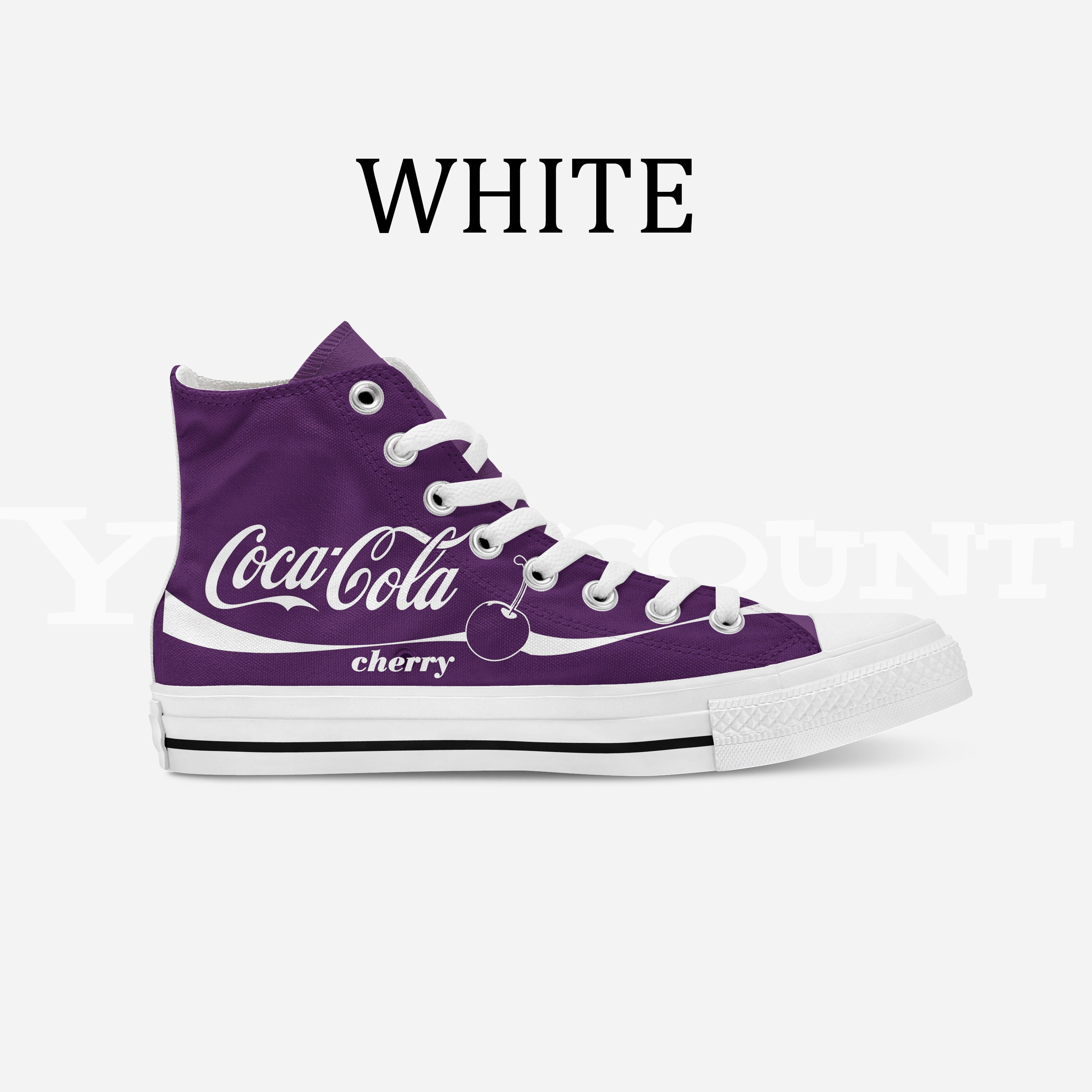 Coca Cola Shoes, Coke Cherry Low High Top Sneaker, Fan Converse Style ...