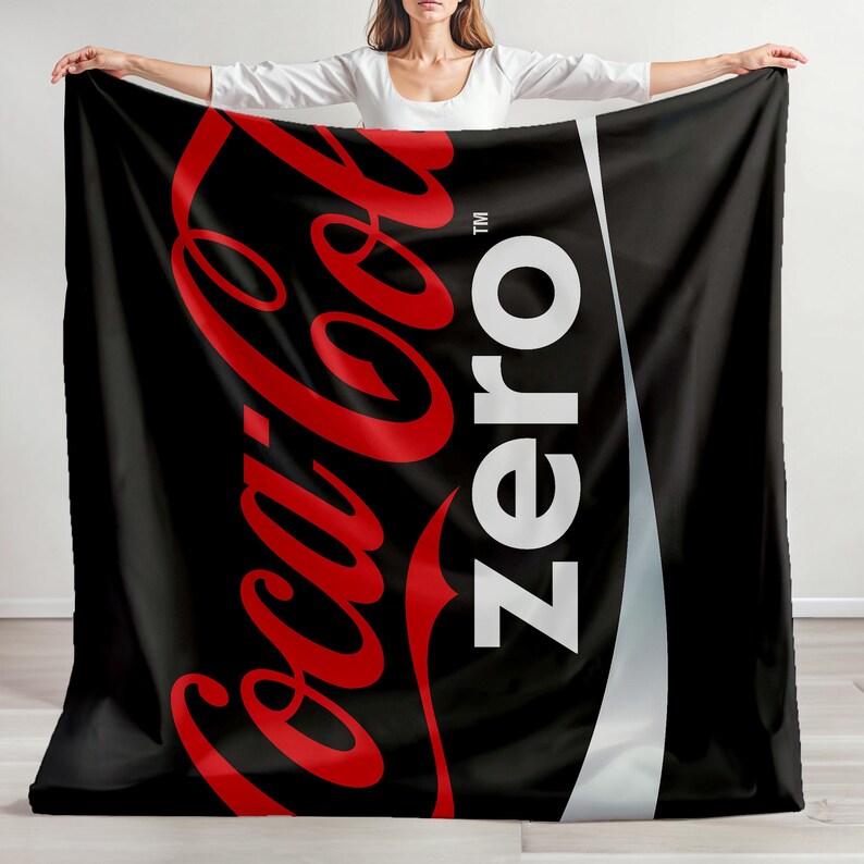 Coca-cola Zero Bedspread Throw, No Sugar Coke Blanket, Black Coke Sofa ...