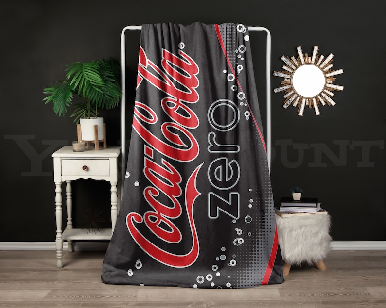 Coca-cola Zero Bedspread Throw, No Sugar Coke Blanket, Black Coke Sofa ...