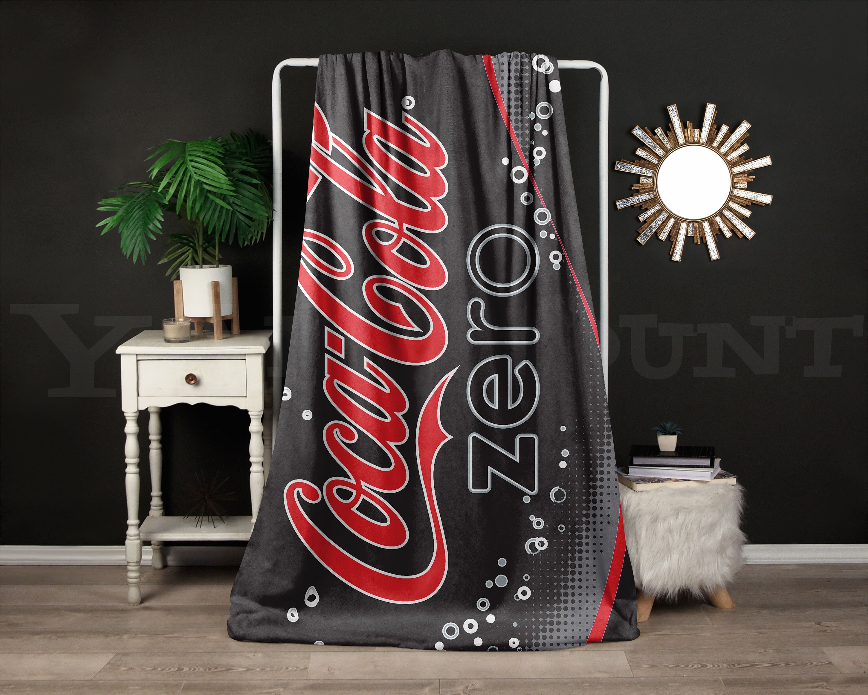 Coca-cola Zero Bedspread Throw, No Sugar Coke Blanket, Black Coke Sofa ...