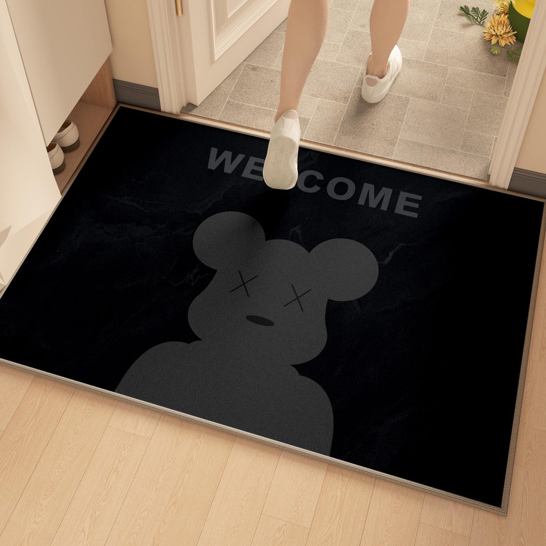 KAWS Bearbrick Door Mat, Good Luck Bear Doormat, KAWS Welcome Doormat ...
