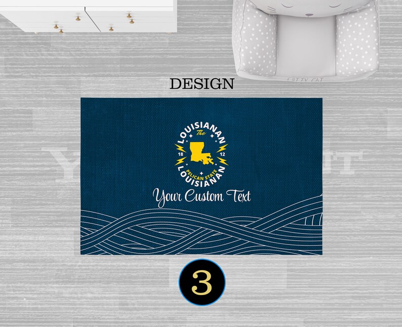 USA States Demonym Rug, Custom American Territories Area Rugs, Blue ...