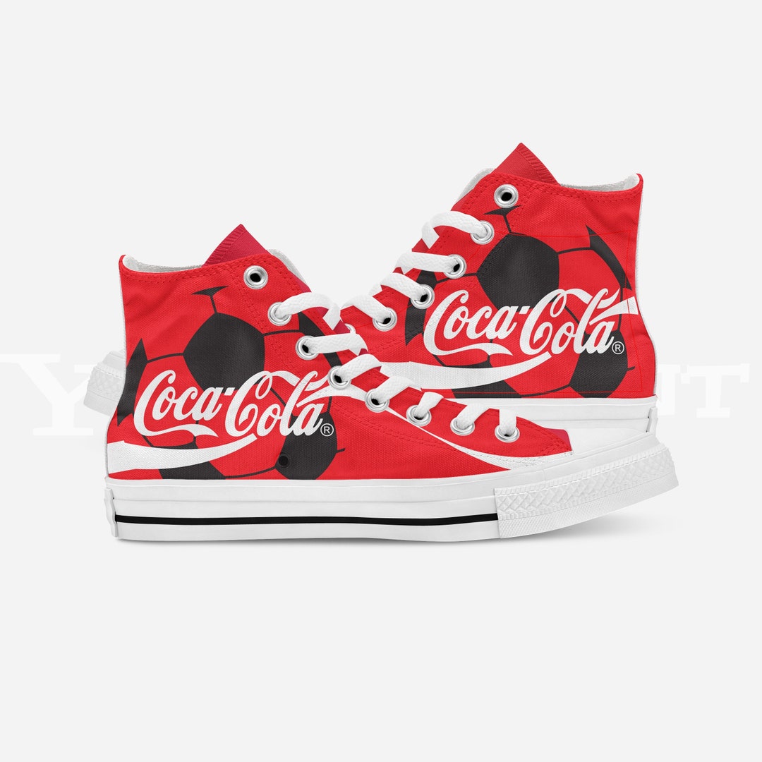 Coca Cola Shoes, Coke Soccer High Top Sneaker, Fan Converse Style ...