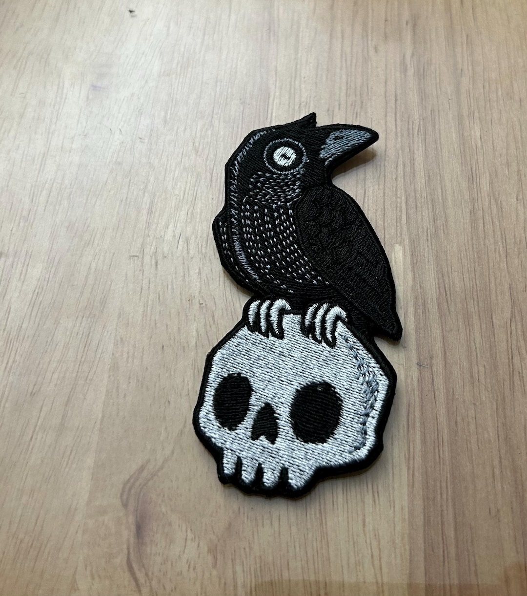 Raven and Skull Patch - Etsy