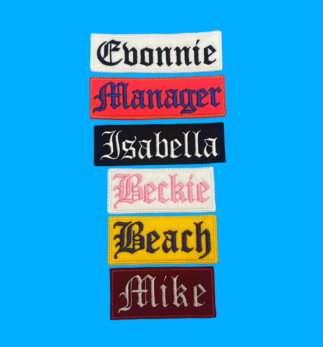 Custom Name Patch/ Embroidered Patch/ Name Patch/ Old English Font ...