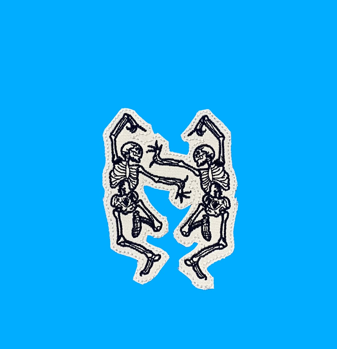 Dancing Skeletons Patch/ Canvas Fabric Patch - Etsy