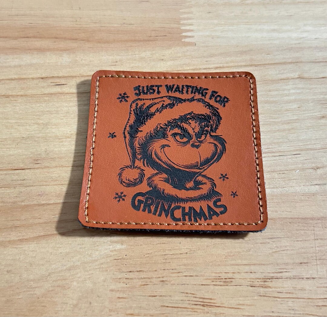 Grinch Leather Patch - Etsy