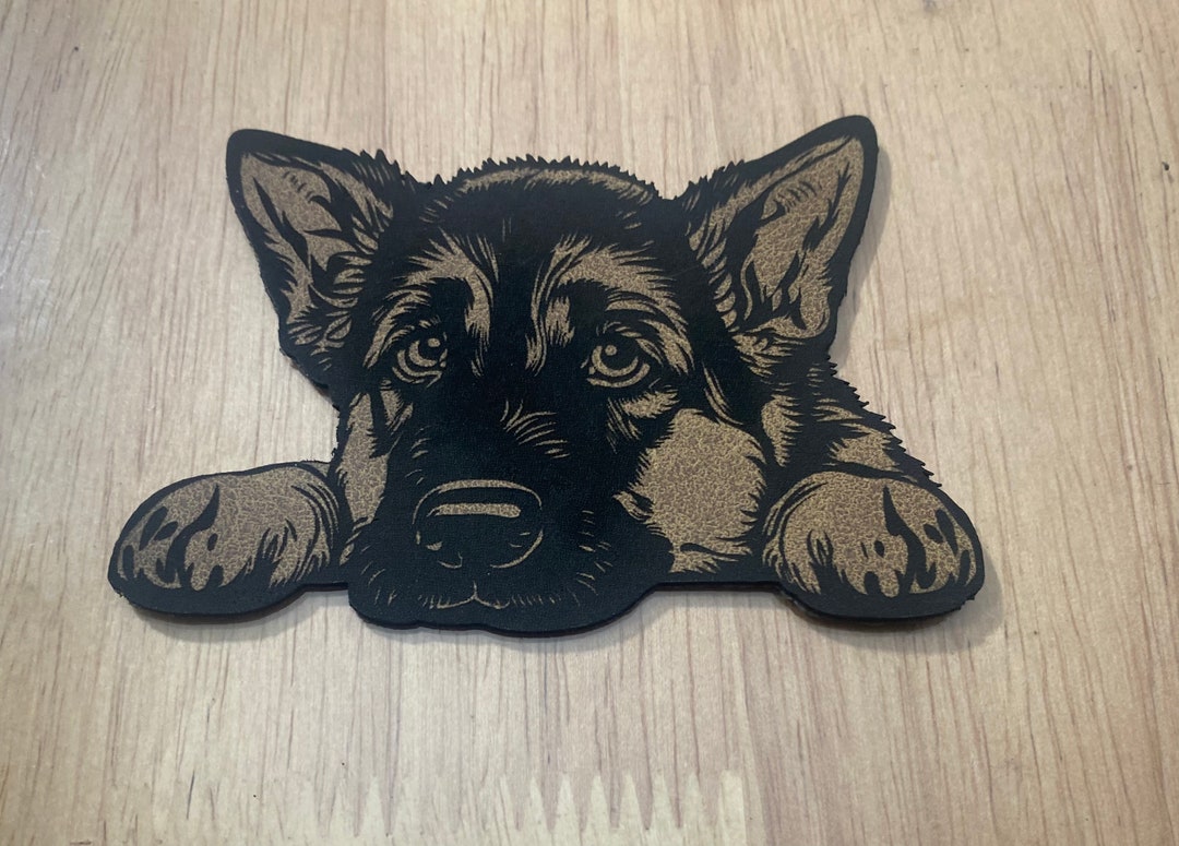 German Shepherd Faux Leather Patch - Etsy