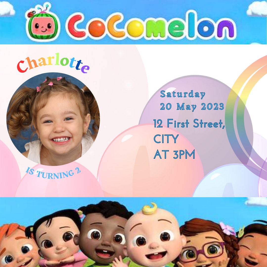 Cocomelon Birthday Invitation Etsy
