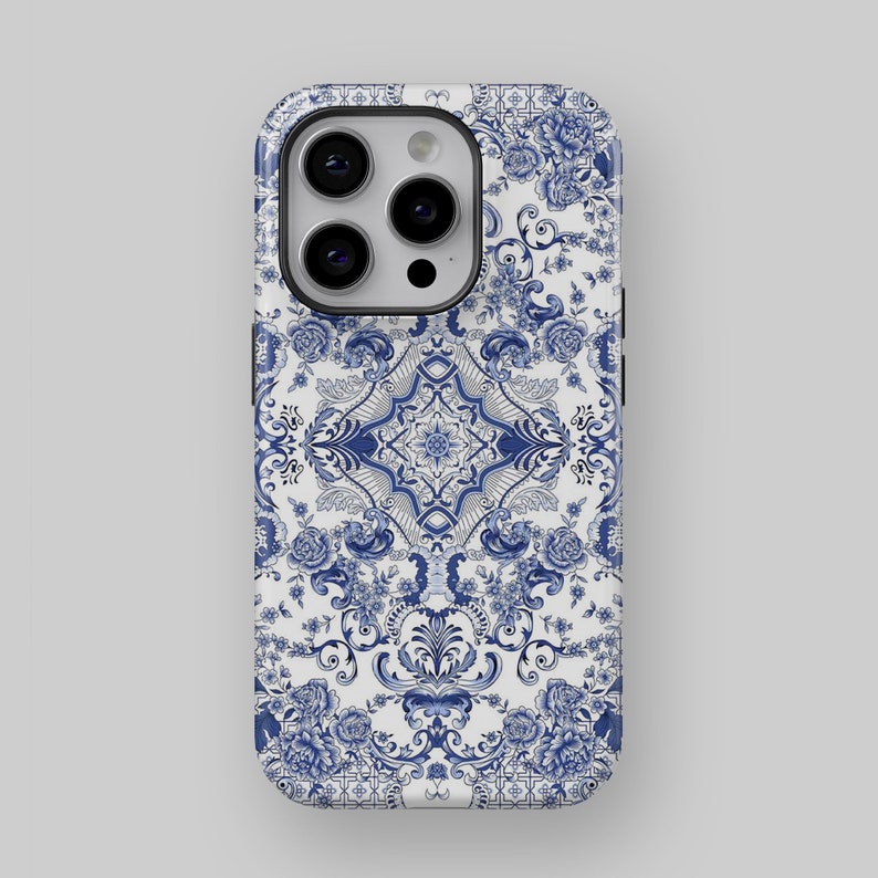 Porcelain Phone Case Blue Tile TOUGH Cover Fit for iPhone 17 Pro Max ...